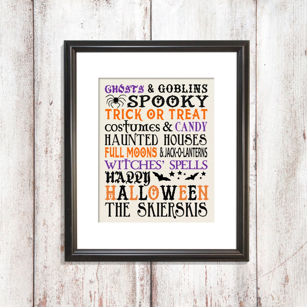 Halloween Subway Art, Subway Art Holiday, Halloween Wedding Gift ...