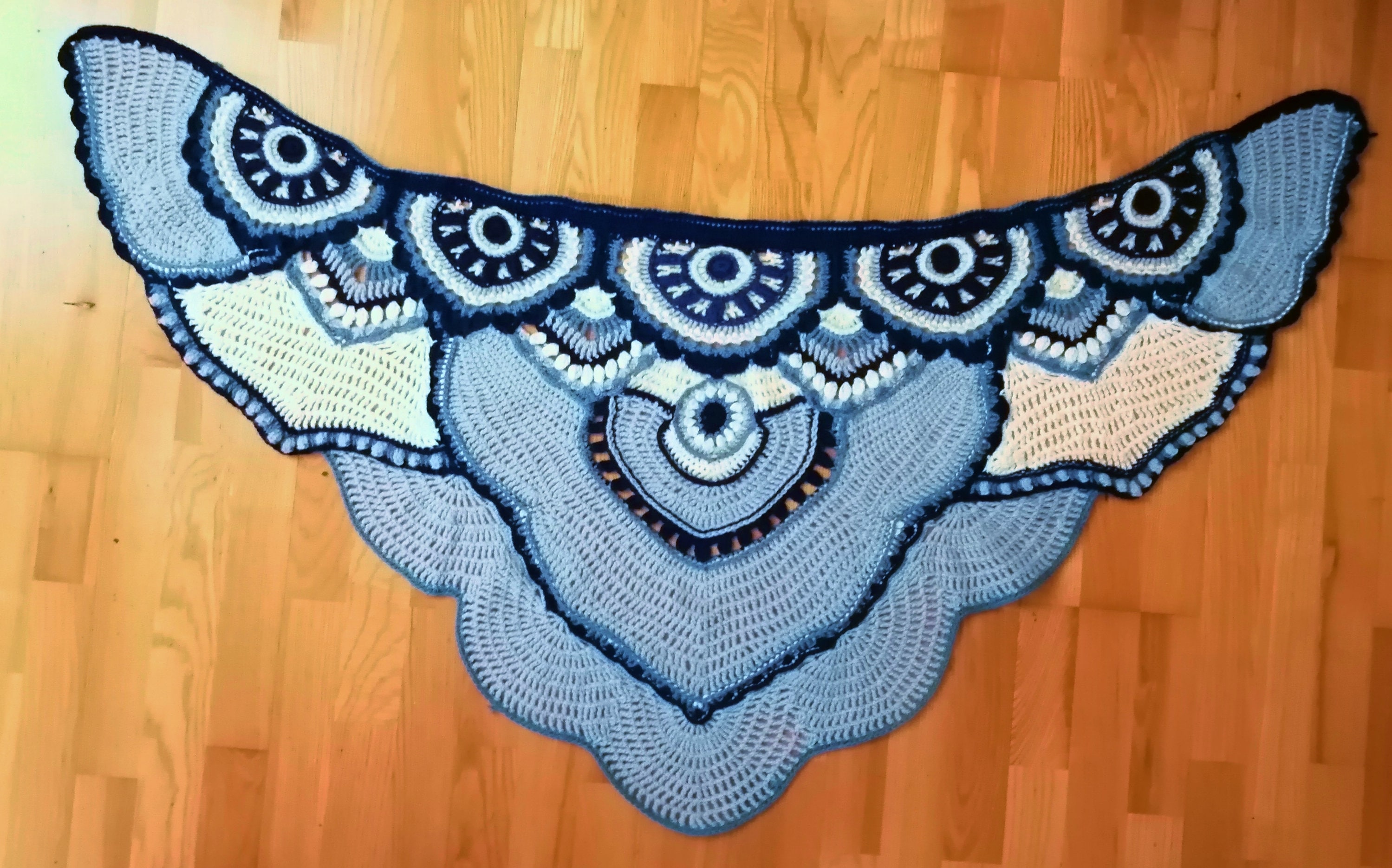 Blue Crochet Wrap/shawl Digital Crochet Pattern - Etsy
