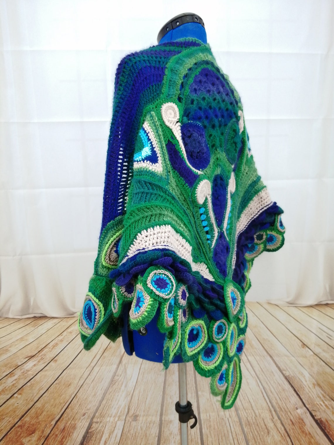 Peacock Feather Shawl Crochet Pattern Digital PDF Download - Etsy