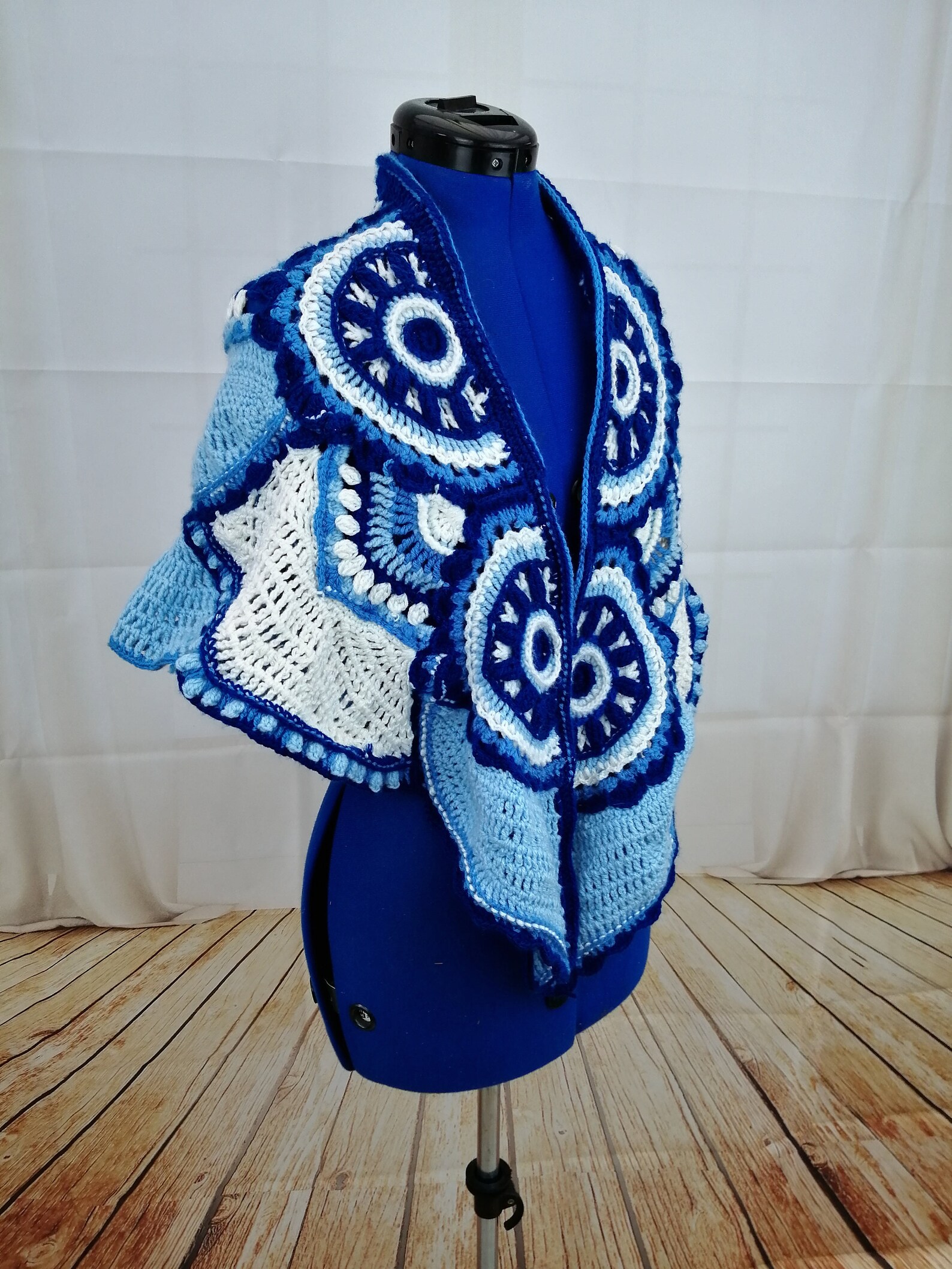 Blue Crochet Wrap/shawl Digital Crochet Pattern - Etsy