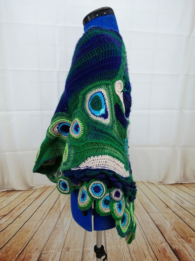 Peacock Feather Shawl Crochet Pattern Digital PDF Download - Etsy