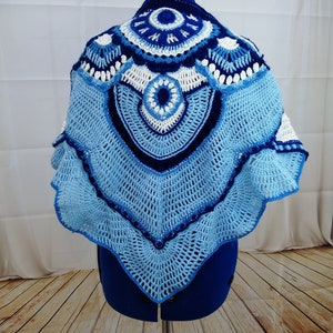Blue Crochet Wrap/shawl Digital Crochet Pattern - Etsy