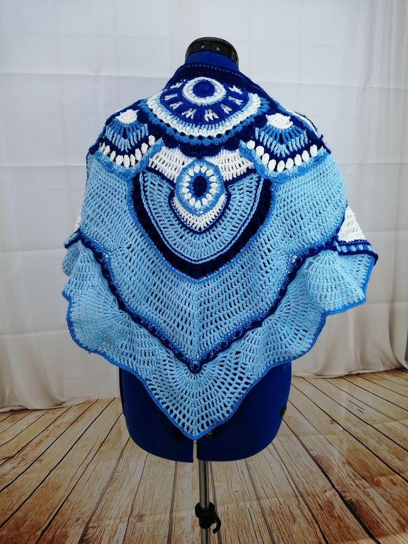 Blue Crochet Wrap/shawl Digital Crochet Pattern - Etsy