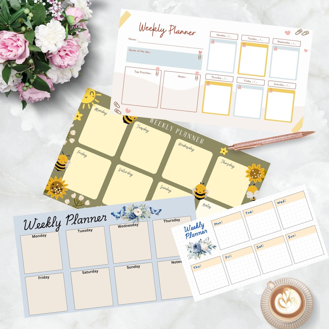 Printable Weekly Planner Pages - Etsy