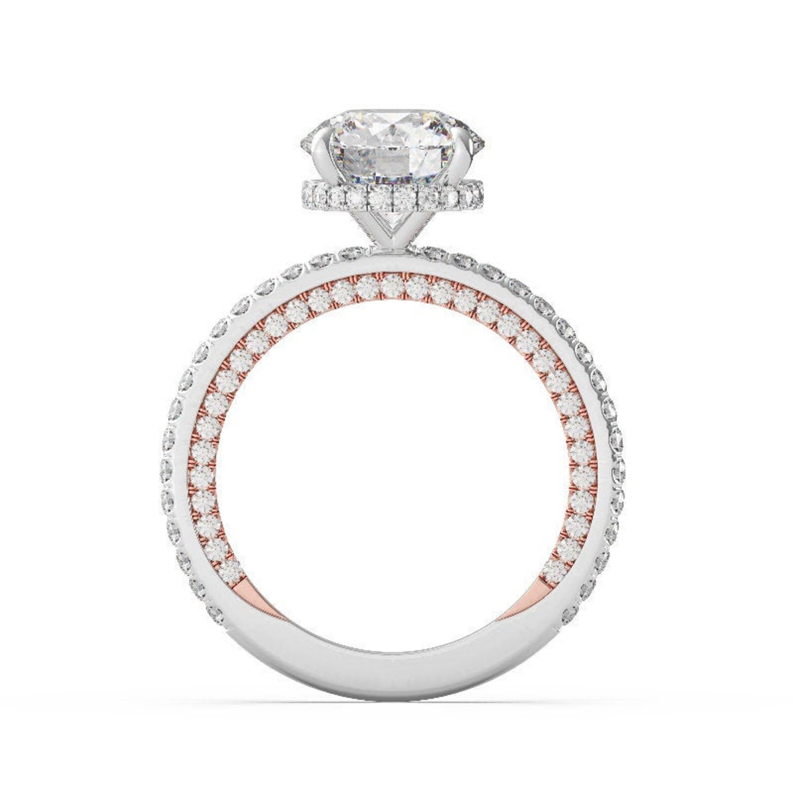 2 Carat Oval Lab Created Diamond & Hidden Halo Engagement Ring - Etsy