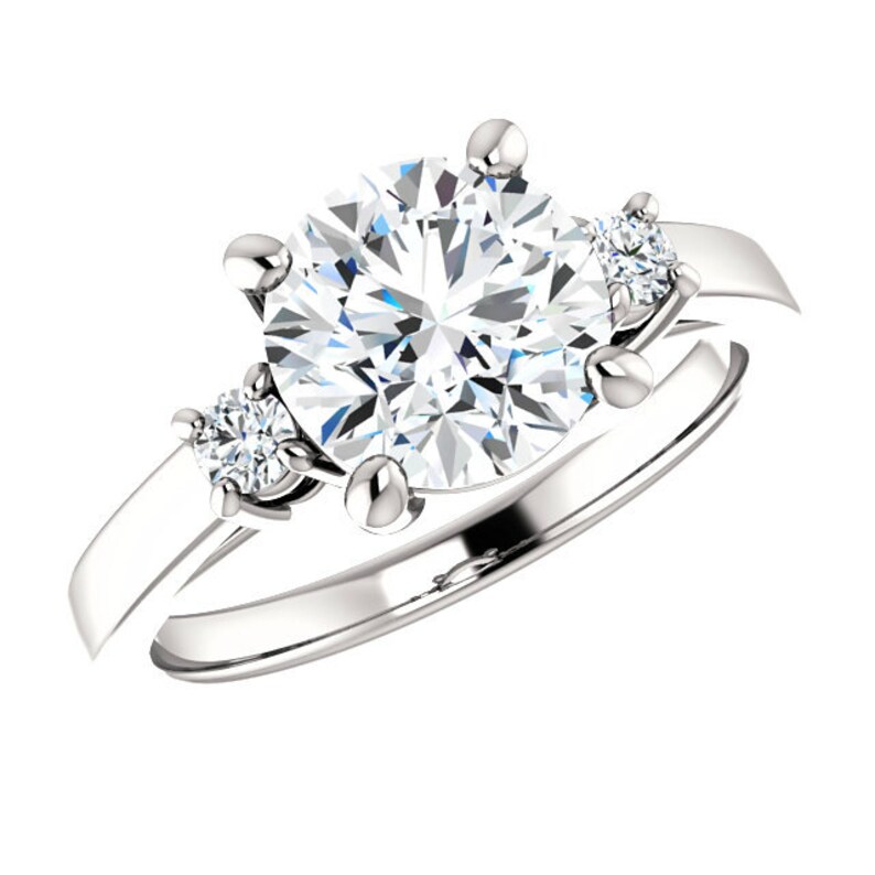 8mm 2 Carat SUPERNOVA Moissanite & Diamond Engagement Ring - Etsy