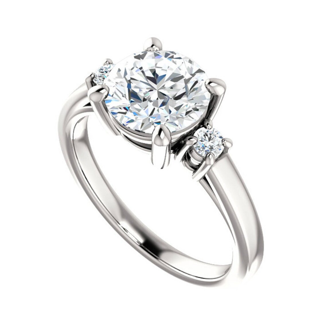 8mm 2 Carat SUPERNOVA Moissanite & Diamond Engagement Ring - Etsy