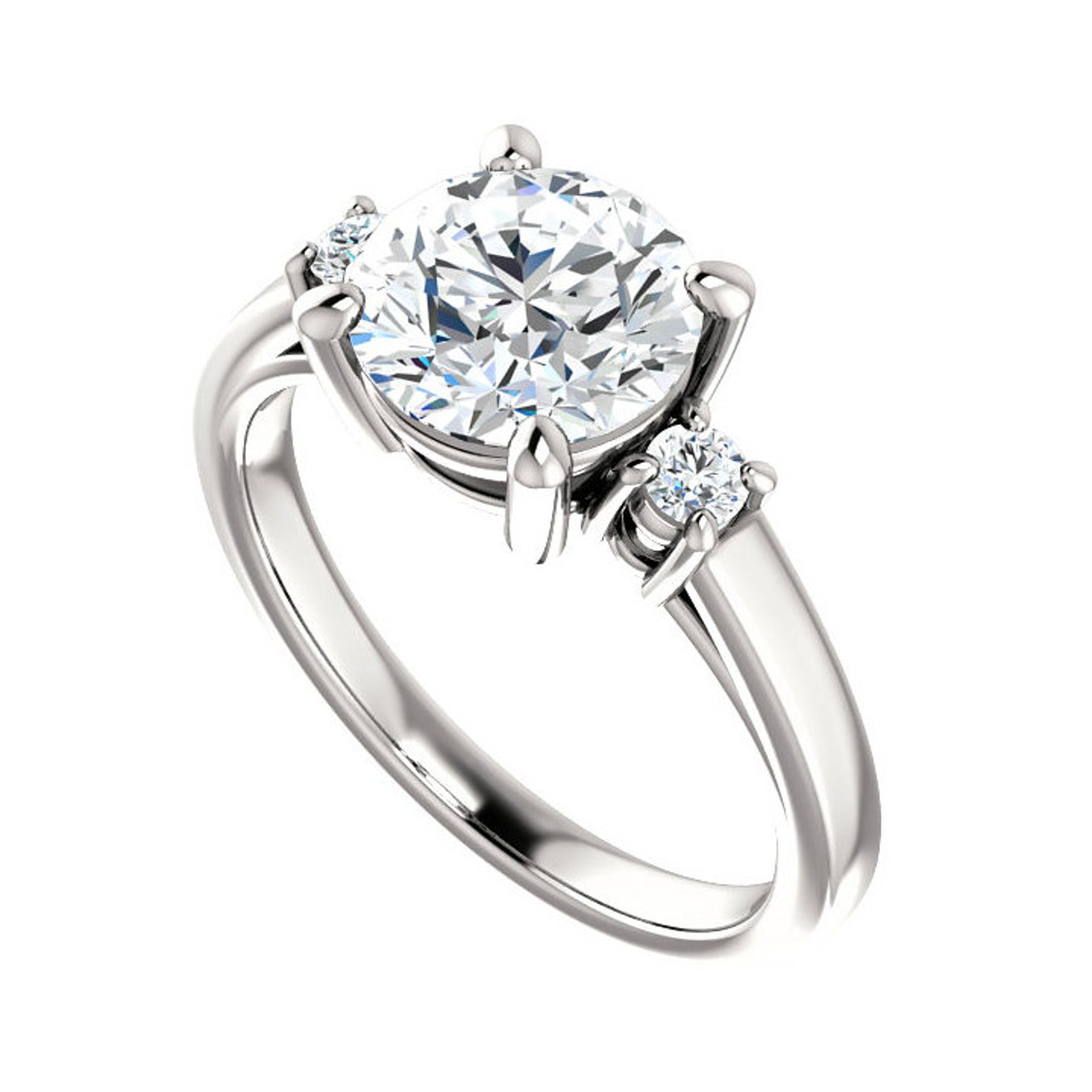 8mm 2 Carat SUPERNOVA Moissanite & Diamond Engagement Ring - Etsy