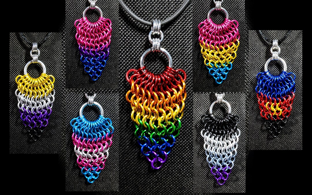 Spearhead Pride Pendant - Anodized Aluminum Chainmaille Jewelry - Pride ...