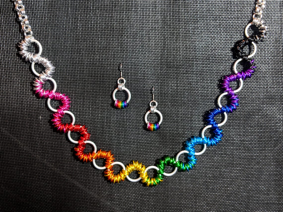 Full Spectrum Necklace Anodized Aluminum Chainmaille Jewelry - Etsy