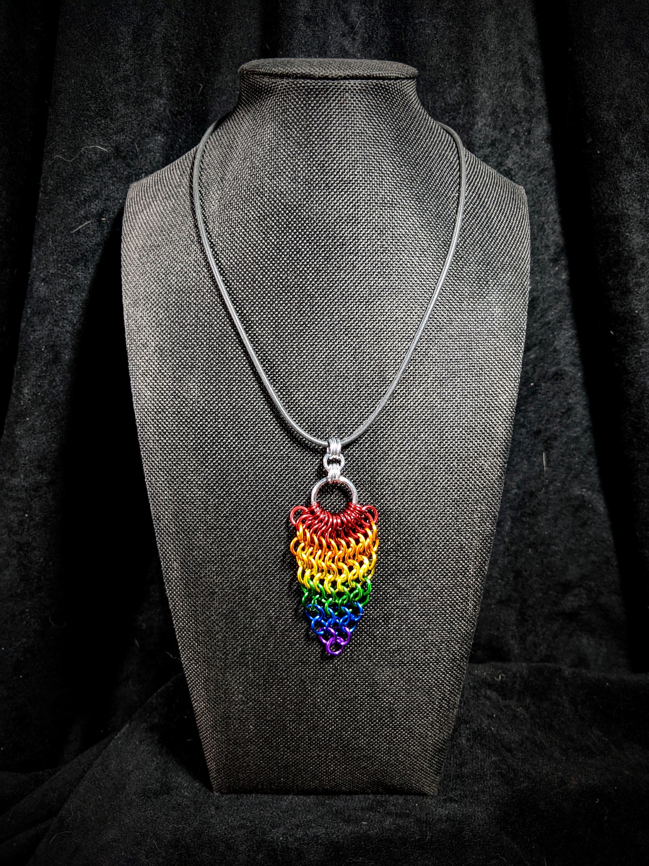 Spearhead Pride Pendant - Anodized Aluminum Chainmaille Jewelry - Pride ...
