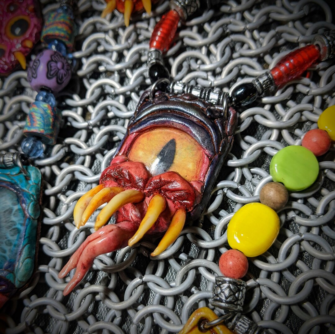 Hematite Jewel Mimic Baby Necklace - Handmade Fantasy Jewelry - Dnd ...