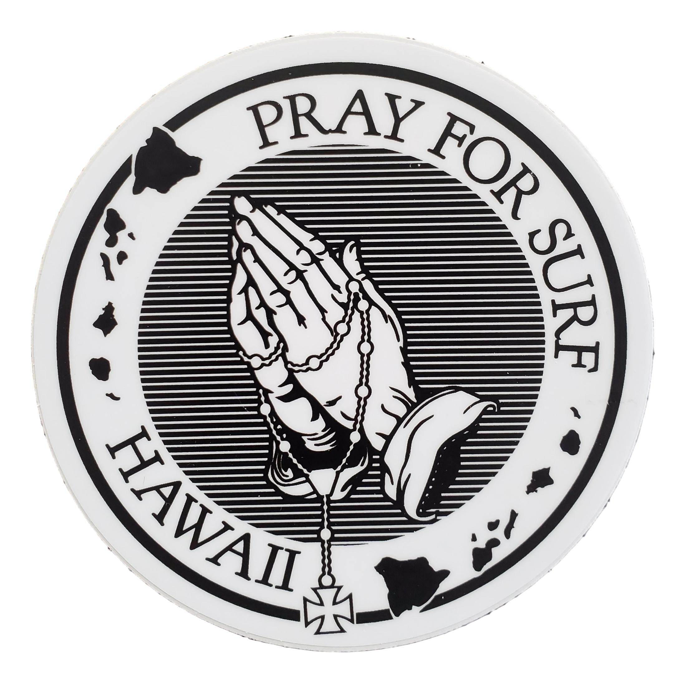 Sticker Pray for Surf Black and White 4 Inch Circle - Etsy