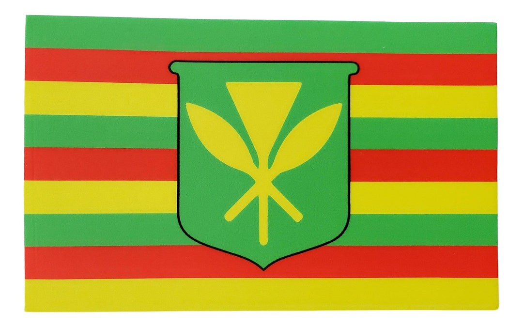 Sticker Kanaka Maoli Flag 4 Inch & Hawaiian Flag 4 Inch - Etsy