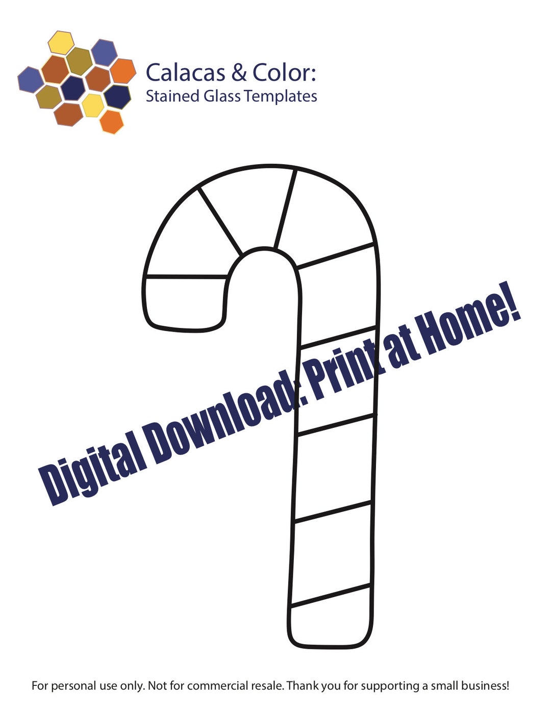 Candy Cane Stained Glass Pattern - Etsy