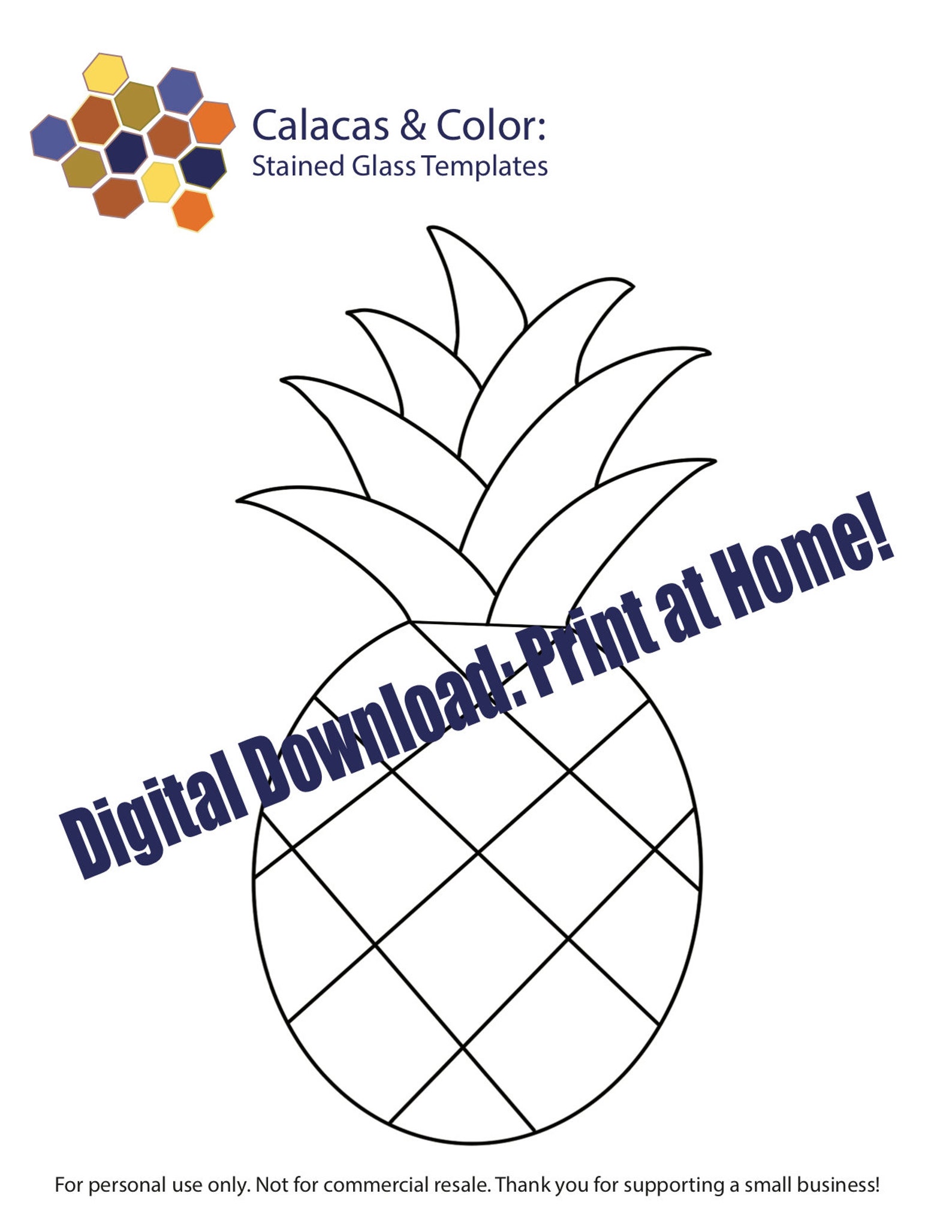 Pineapple- Stained Glass Pattern - Etsy