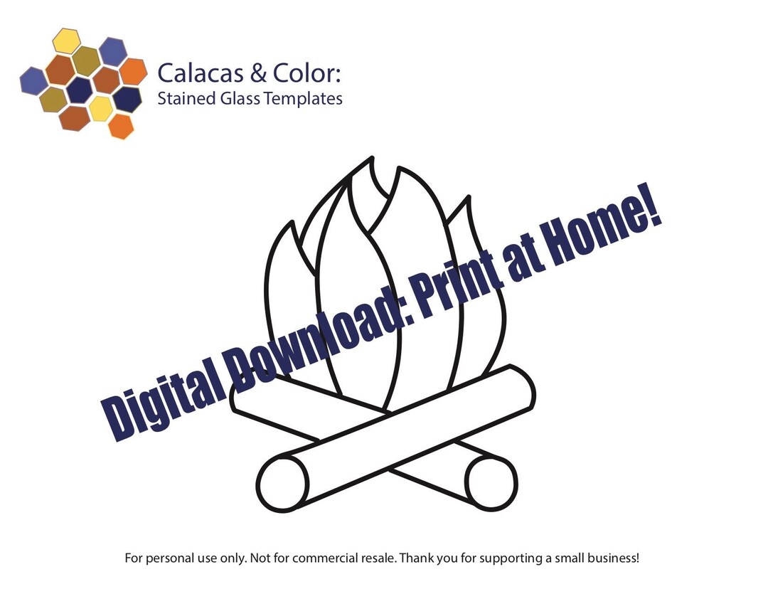Campfire- Stained Glass Pattern - Etsy