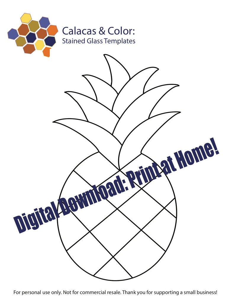 Pineapple Stained Glass Pattern - Etsy
