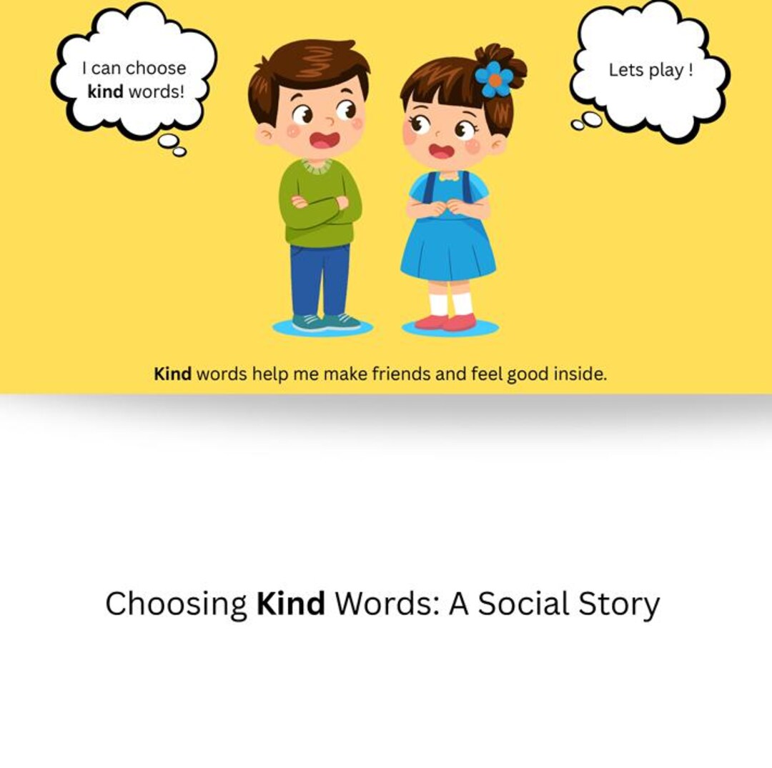 Using Kind Words With Friends- 8 Page Social Story PDF - Etsy Australia
