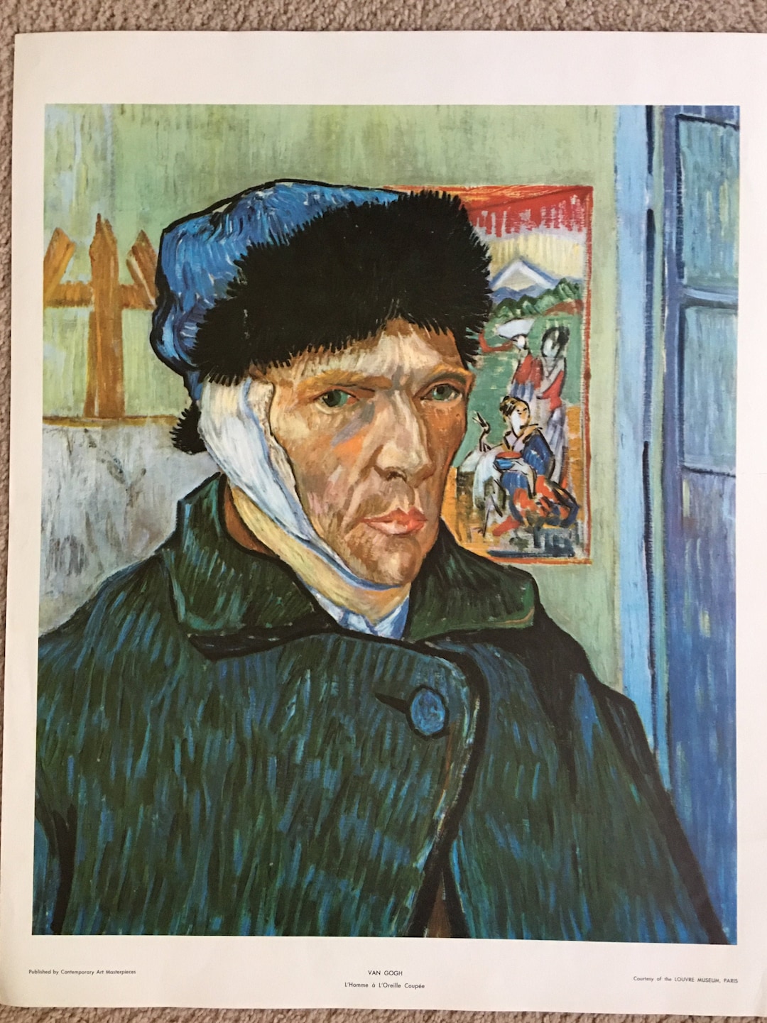 Vincent Van Gogh- L'homme a L'oreille Coupée -28" by 22" Lithograph - Etsy