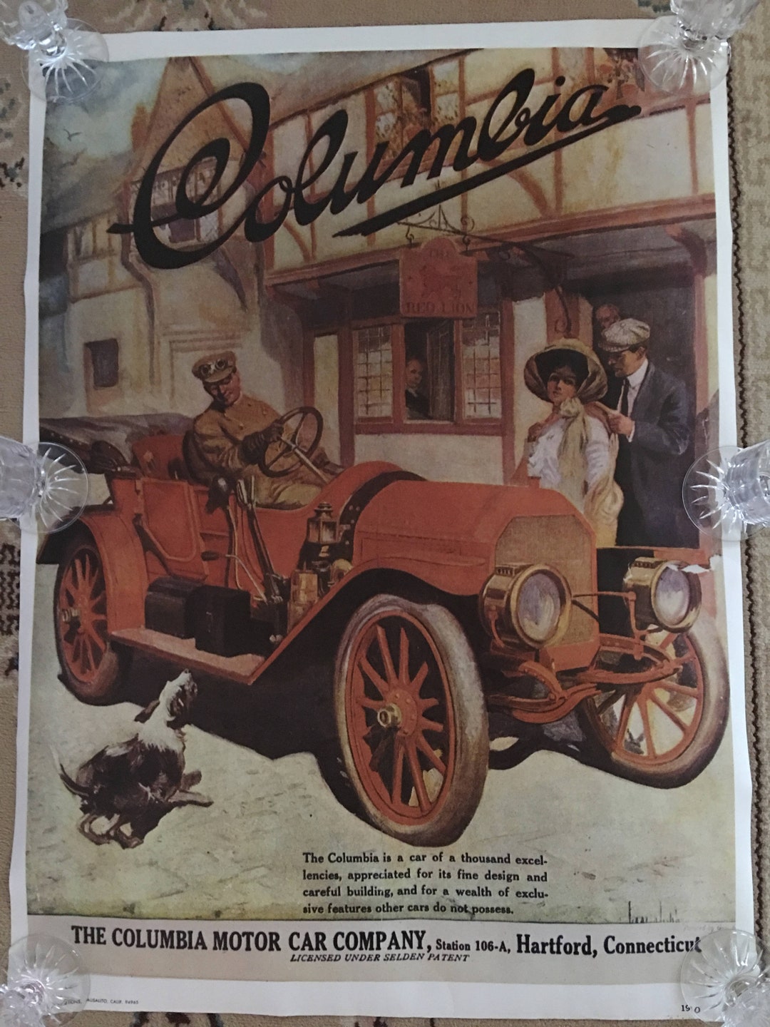 Vintage Poster- the Columbia Motor Car Company - Etsy