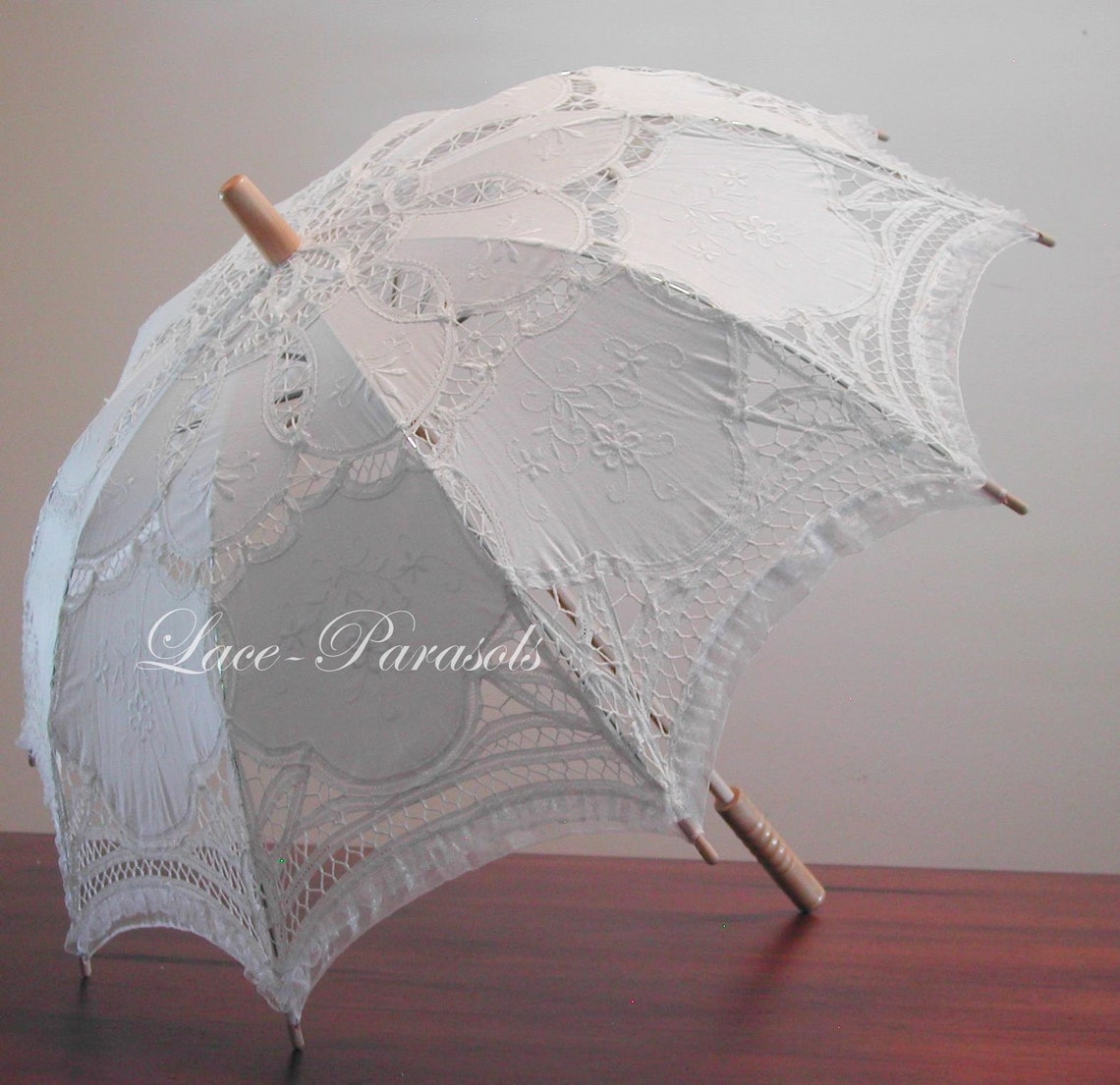 White Lace Parasol Wedding Bridal Shower Quinceanera | Etsy