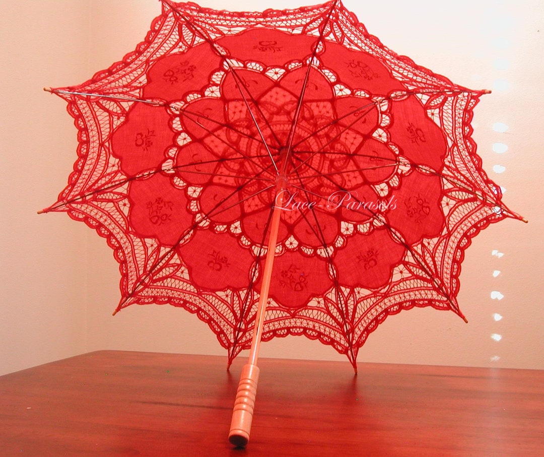 RED Lace Parasol | BATTENBURG| Quinceanera | EMBROIDERED - Etsy