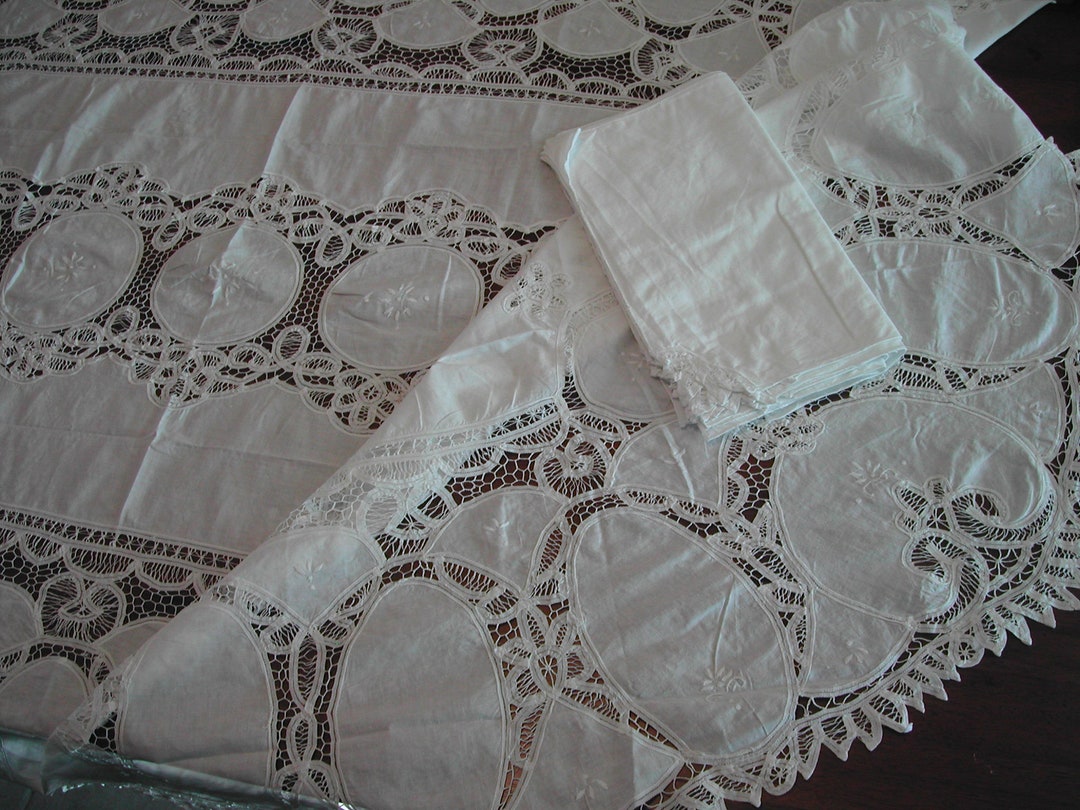 Battenburg Lace Oblong Tablecloth Approx. 65 X 98 - Etsy