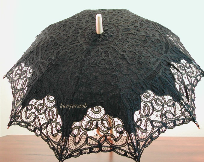 Lace Parasol - Black - Etsy