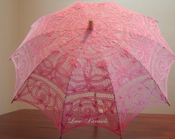 PINK Lace Parasol Vintage Wedding | Etsy