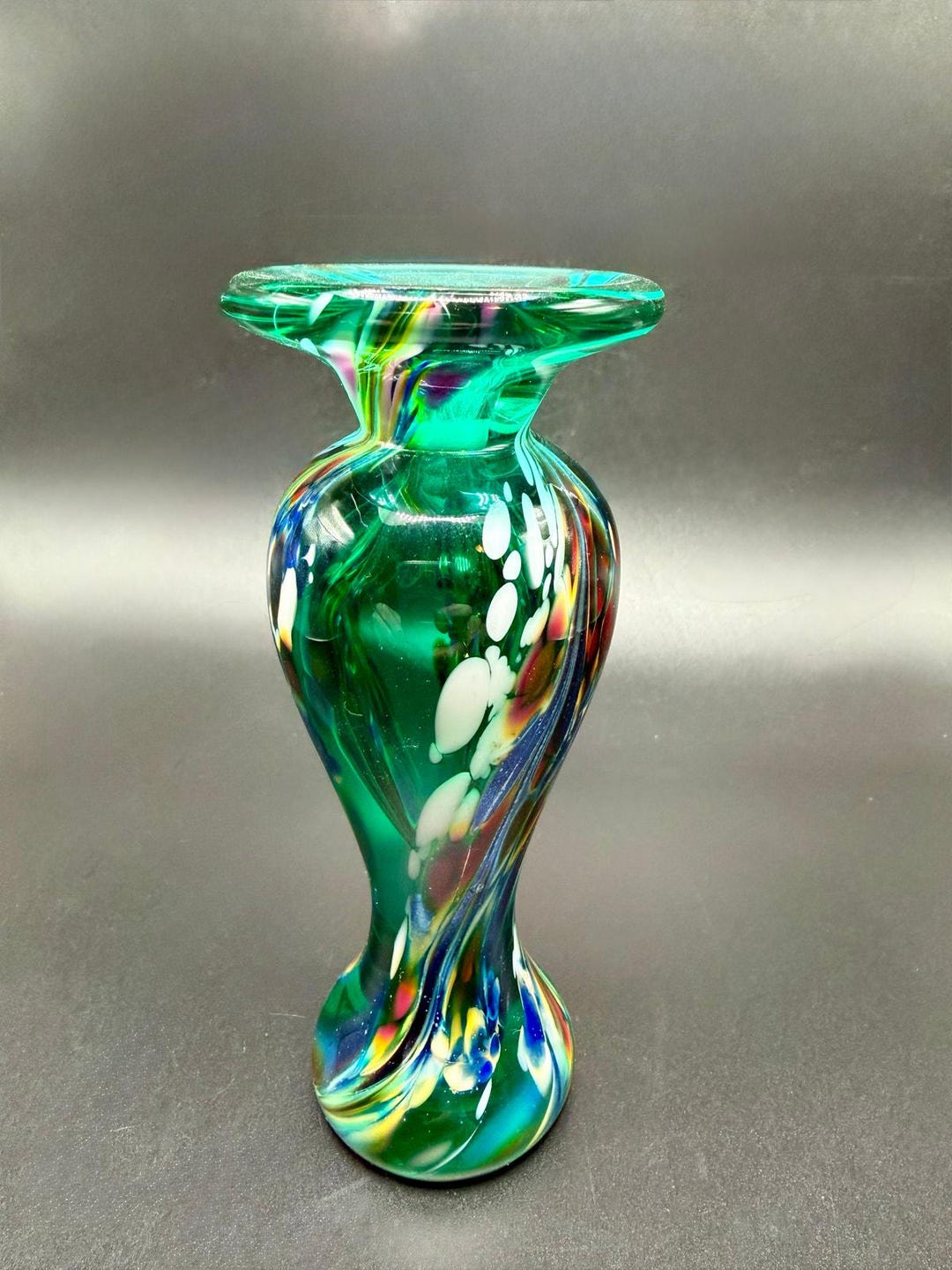 Signed Brian Maytum Art Glass Oil Lamp 5” Emerald Green Studio Glass - Etsy