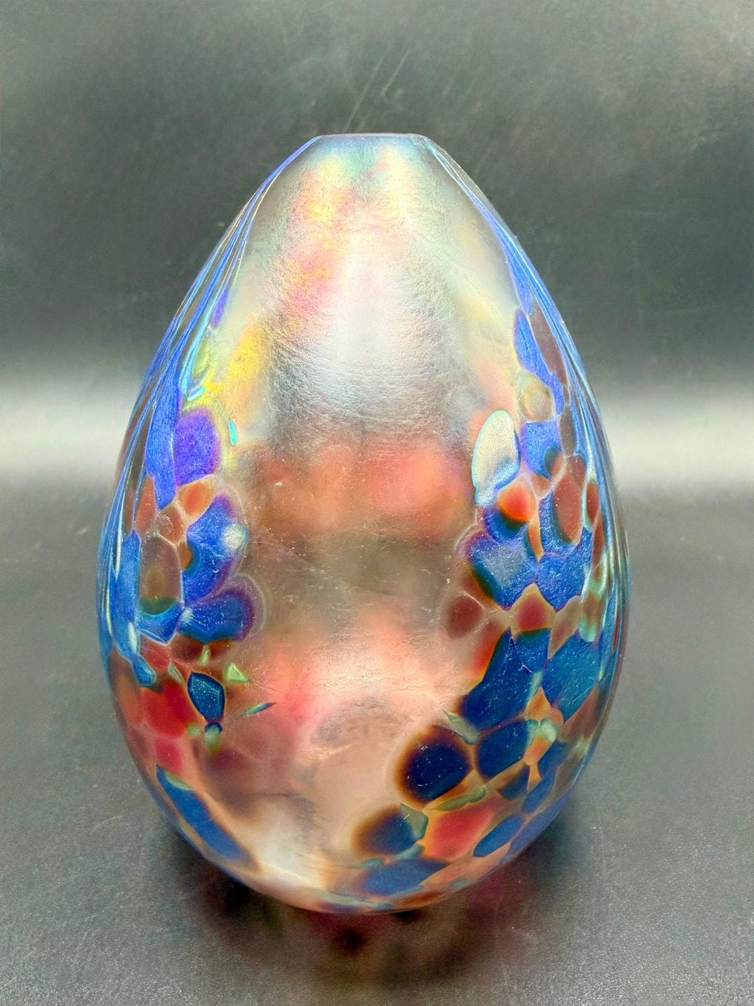 Signed Brian Maytum Art Glass Oil Lamp 5–6” Iridescent Studio Glass - Etsy