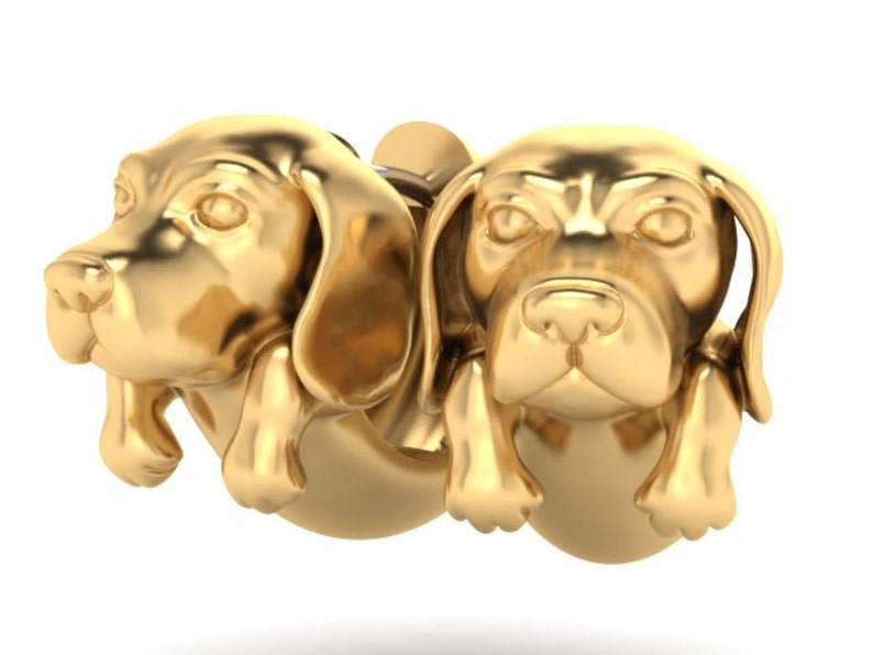 Beagle Earrings 14k Gold ear Huggies - Etsy