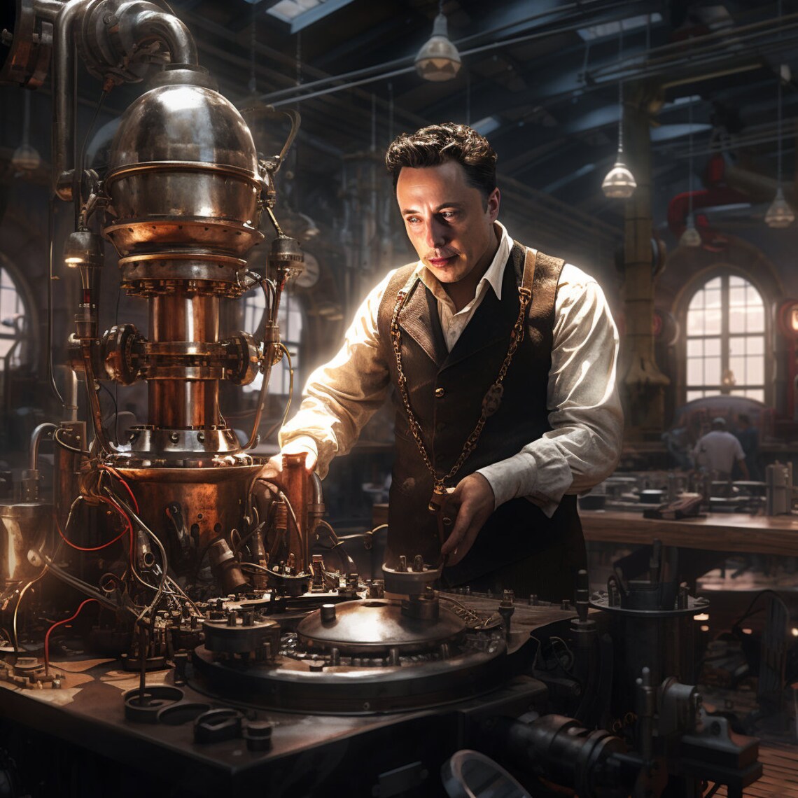 Elon Musk Steampunk Unique AI Digital Art Image for Immediate Download ...
