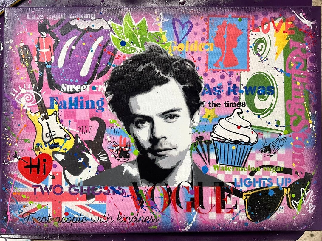 Harry Styles Inspired Original Canvas POP Art Painting - Etsy