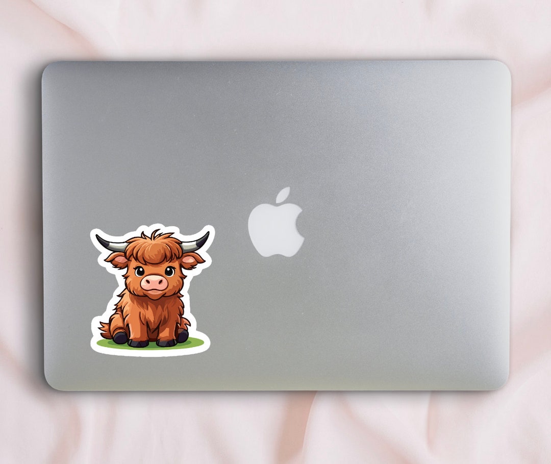 Highland Cow Sticker / Cute Cow Sticker / Cow Stickers / Cute Baby Cow ...