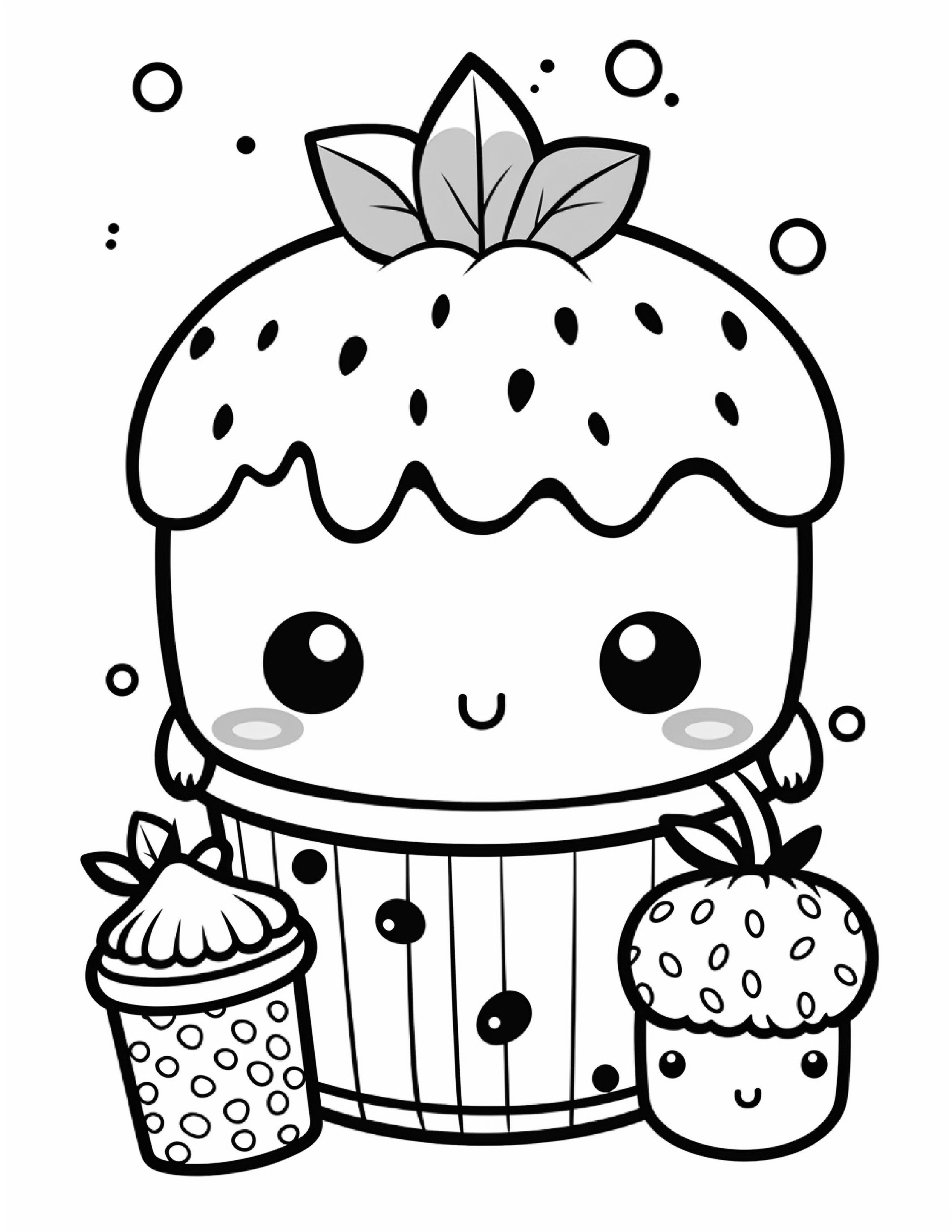 Cute Kawaii Coloring Pages for Kids - Etsy