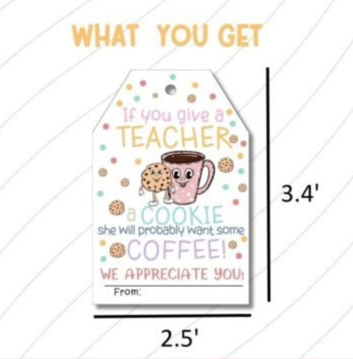 Teacher Gift Tag, Printable Teacher Gift Tag, Teacher Gift, Tag for ...