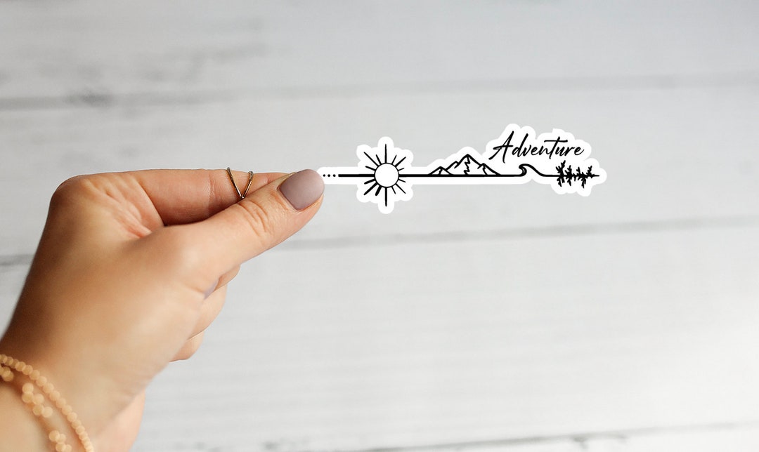 Adventure Sticker / Mountain Sun and Wave Sticker / Mountain Lover ...