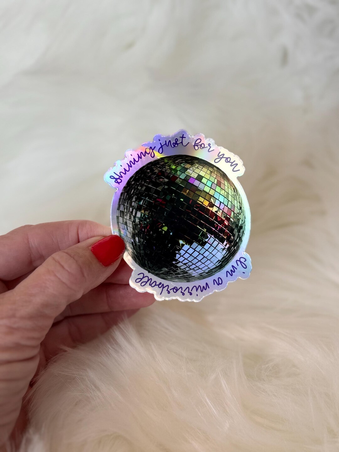 Mirrorball Sticker, Holographic Stickers, Mirrorball Decal, Water ...