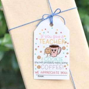 Teacher Gift Tag, Printable Teacher Gift Tag, Teacher Gift, Tag for ...