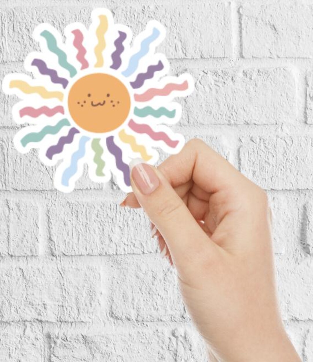 Sun Rainbow Sticker / Cute Sun Sticker / Sun Sticker for Laptop ...