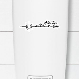 Adventure Sticker / Mountain Sun and Wave Sticker / Mountain Lover ...