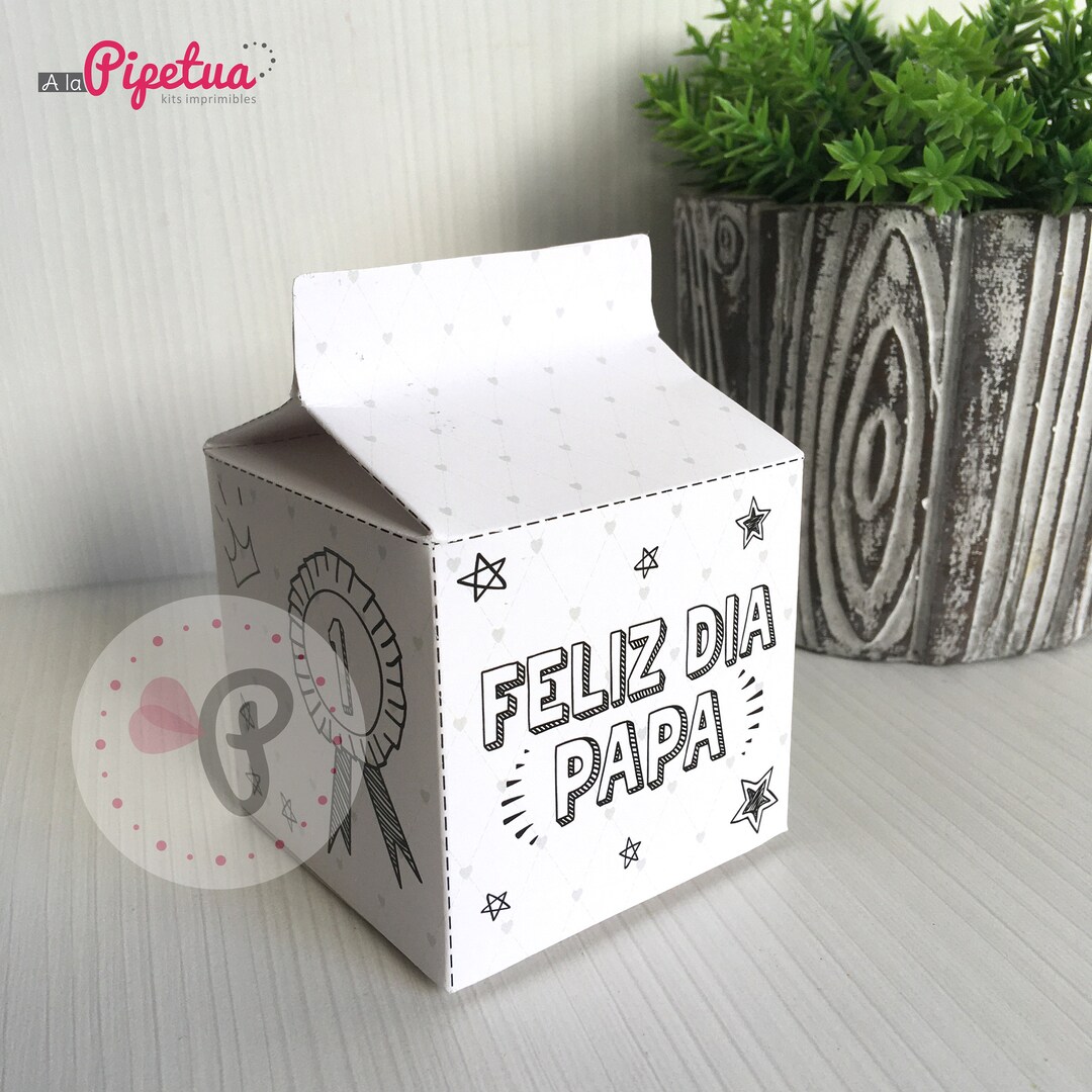 Cajita Imprimible Milkbox Dia Del Padre Regalo En PDF Descarga Instantanea - Etsy Australia
