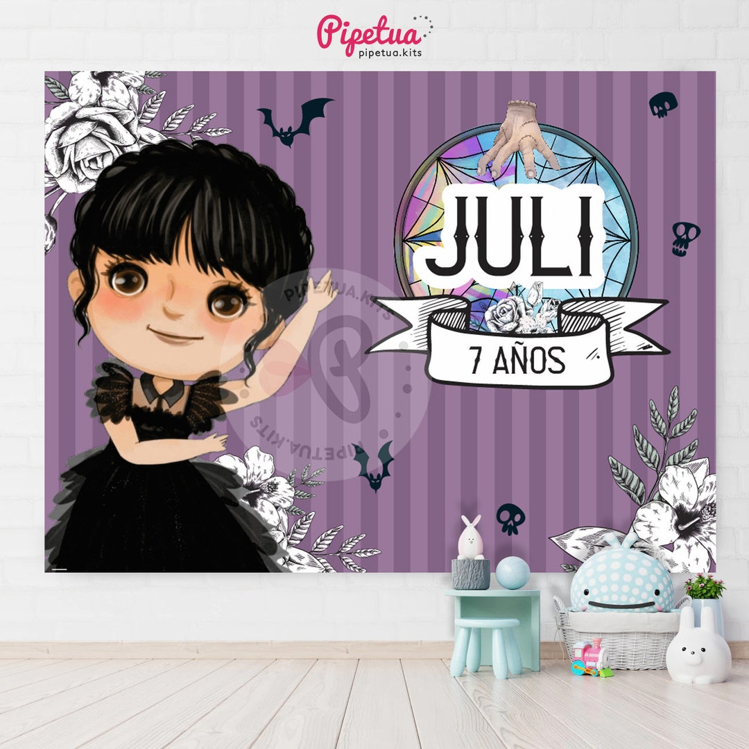 Banner Merlina Addams Fondo De Fiesta De Cumpleaños Digital / Banner De ...