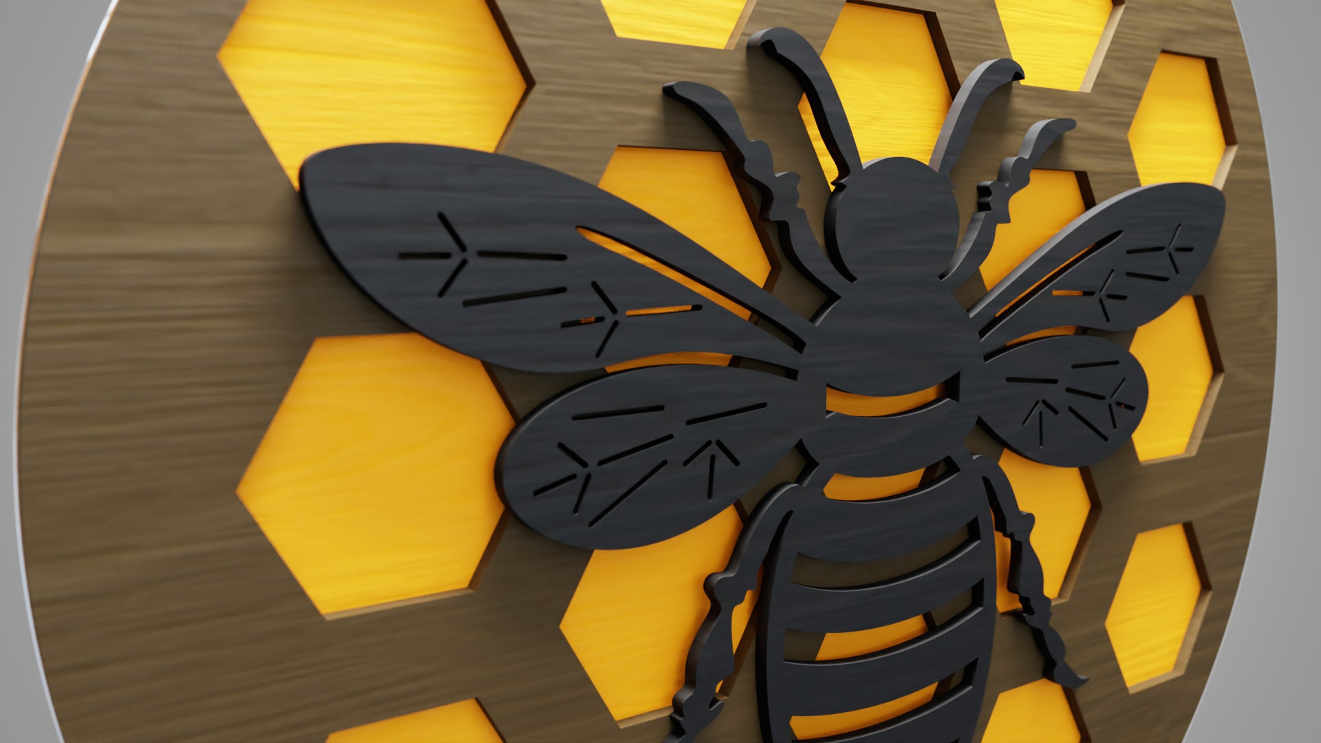 Bee Honeycomb Sign Glowforge Laser Cut Project SVG File - Etsy