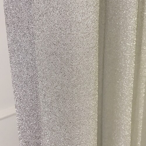 Silver Sparkle Sheer Curtain Drapery Panel 64 84 90 96 Inch | Etsy