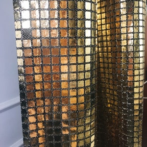 Sample Sale Glamorous Gold Metallic Plaids Curtain Decorative Drapery ...