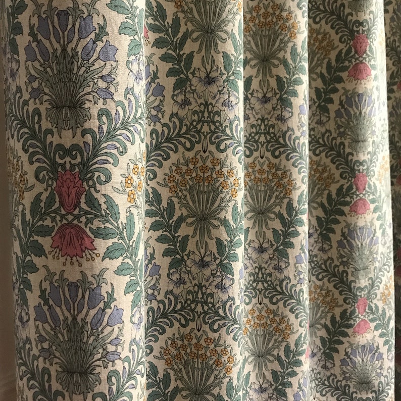 Modern Vintage Pink Floral Botanical Big Pattern Washed Linen - Etsy