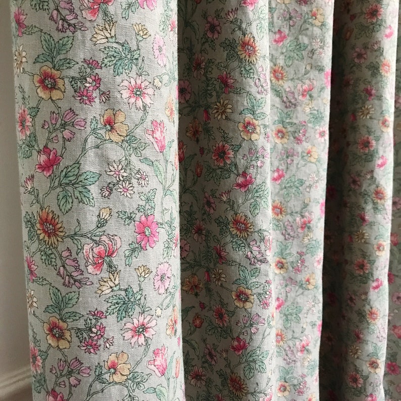 Modern Vintage Fuchsia Pink Violet Wild Floral Pattern Curtain - Etsy